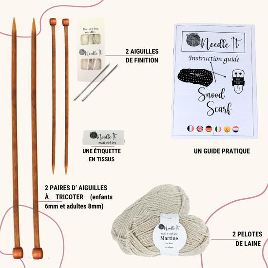 Kit tricot débutants : tour de cou | Needle It